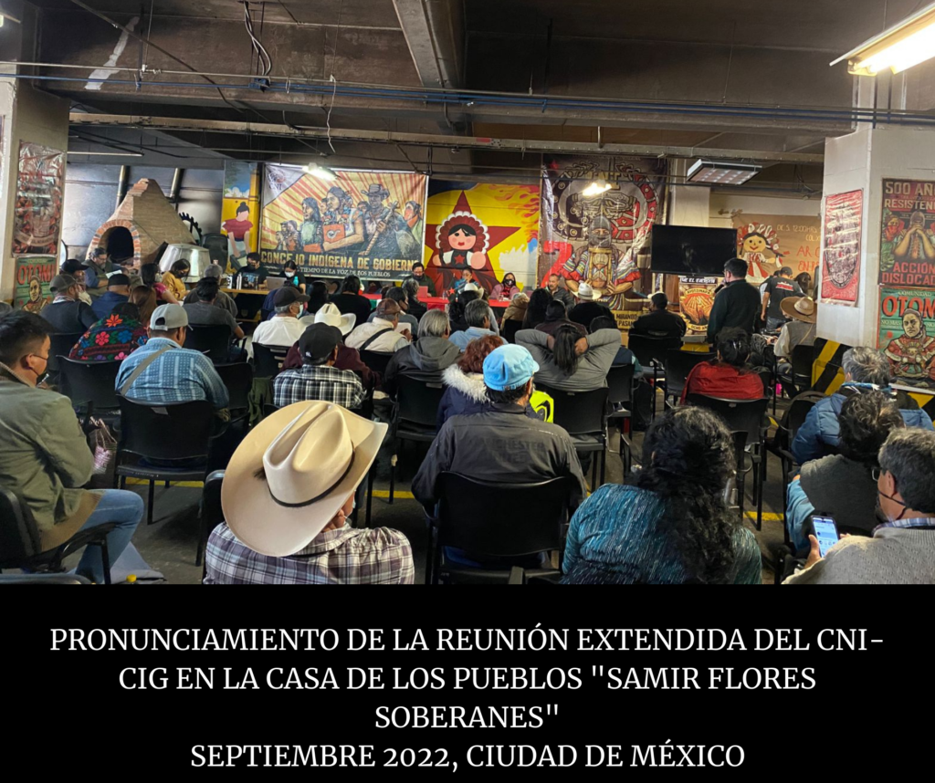 PRONUNCIAMIENTO DE LA REUNIÓN EXTENDIDA DEL CNI-CIG EN LA CASA DE LOS ...