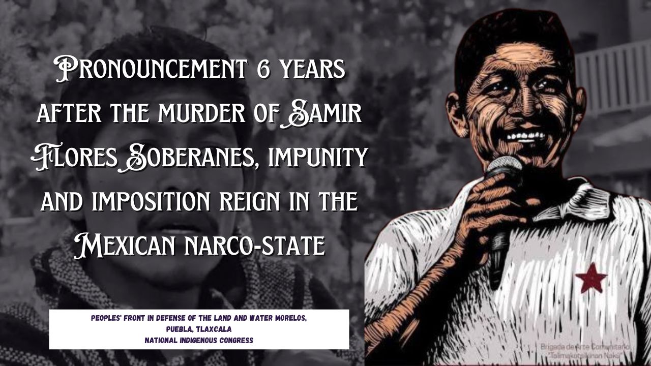 Pronouncement 6 years after the murder of Samir Flores Soberanes ...